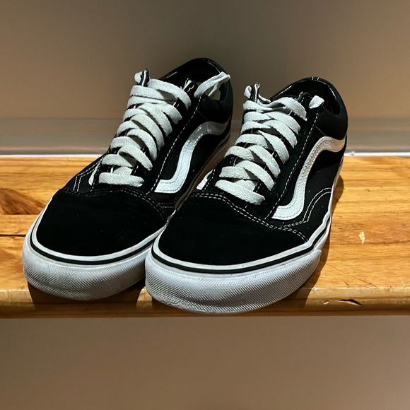 Vans | Shoes | Vans Men Size 8 Black Canvas With Suede Toes And Heels ...